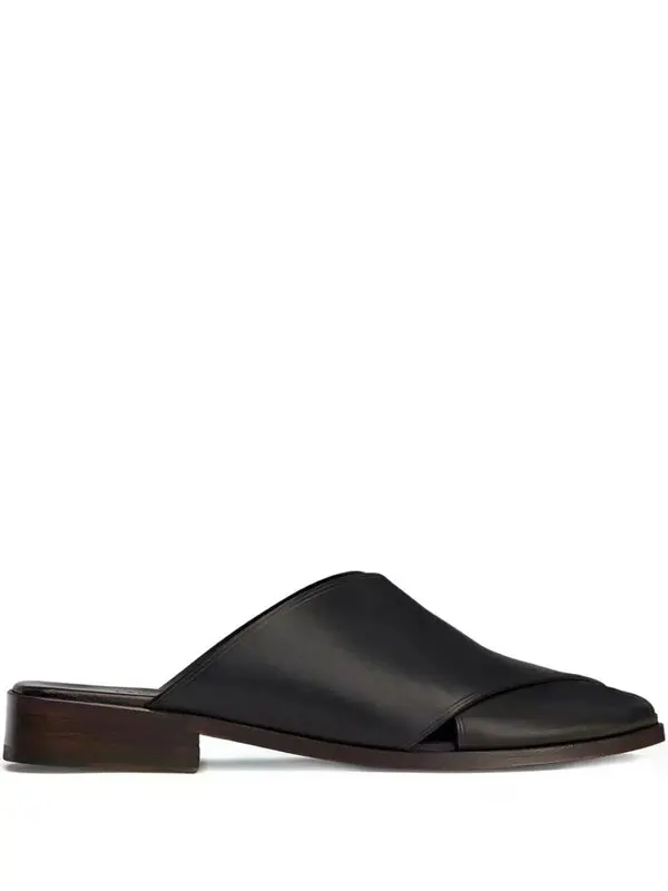 LEMAIRE Cross Leather Slides
