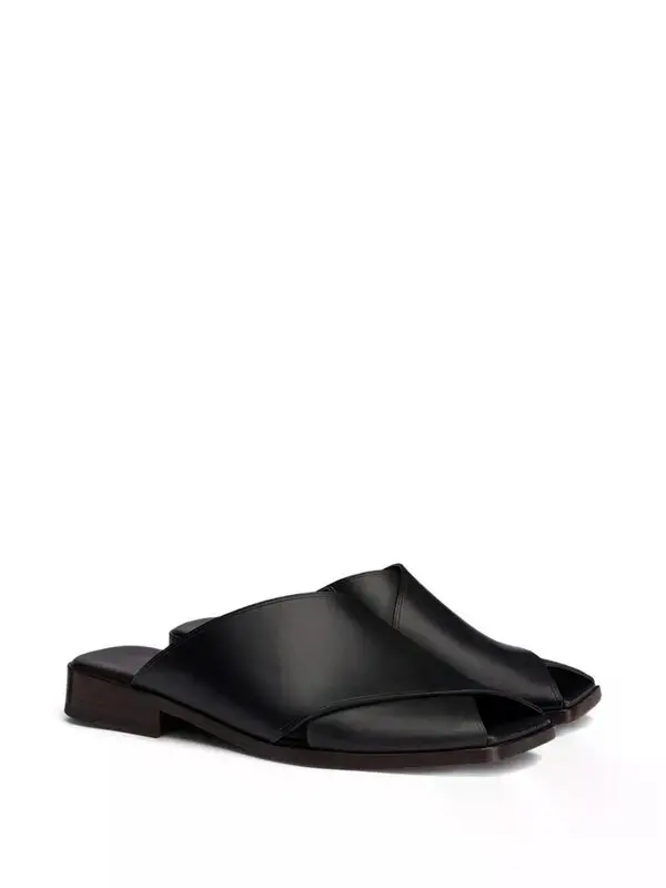 LEMAIRE Cross Leather Slides