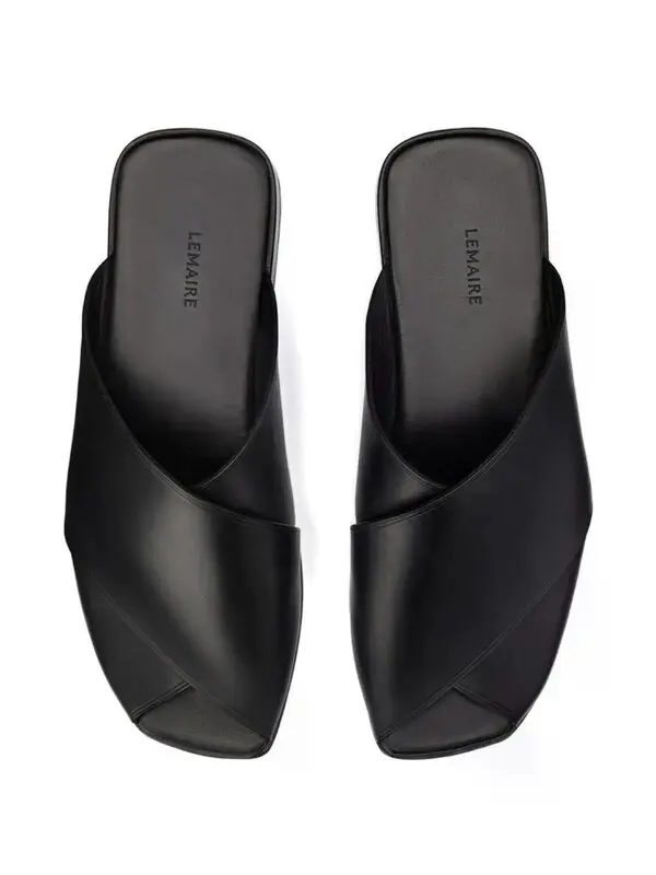 LEMAIRE Cross Leather Slides