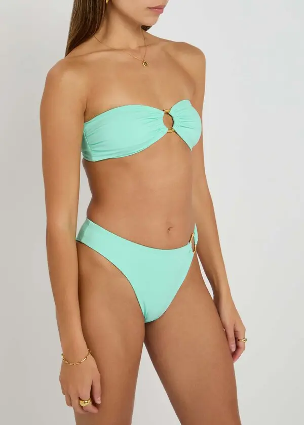 AWAY THAT DAY Apalulco Metallic Bikini Bottom - Mint