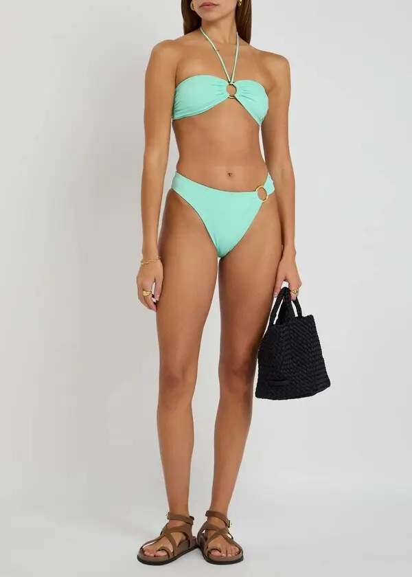 AWAY THAT DAY Apalulco Metallic Bikini Bottom - Mint