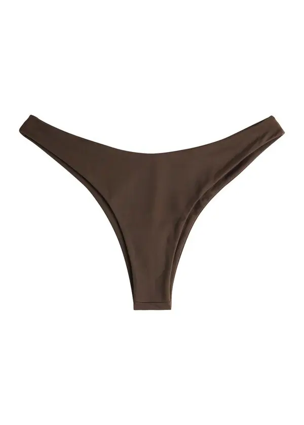 AWAY THAT DAY Lido Undici High Waist Bikini Bottom - Chocolate