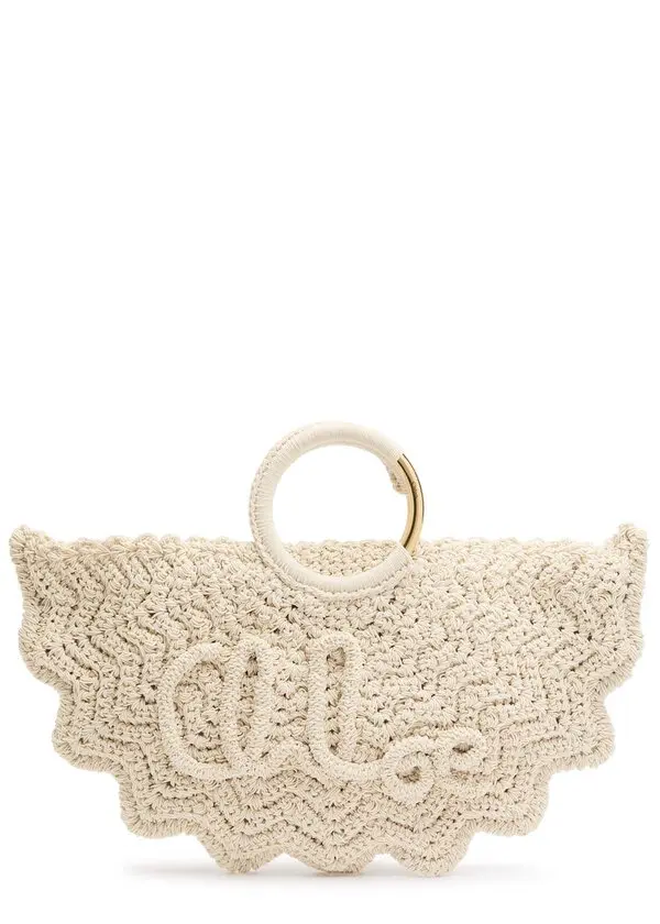 Chloé Paravent Logo Raffia Tote - Ivory