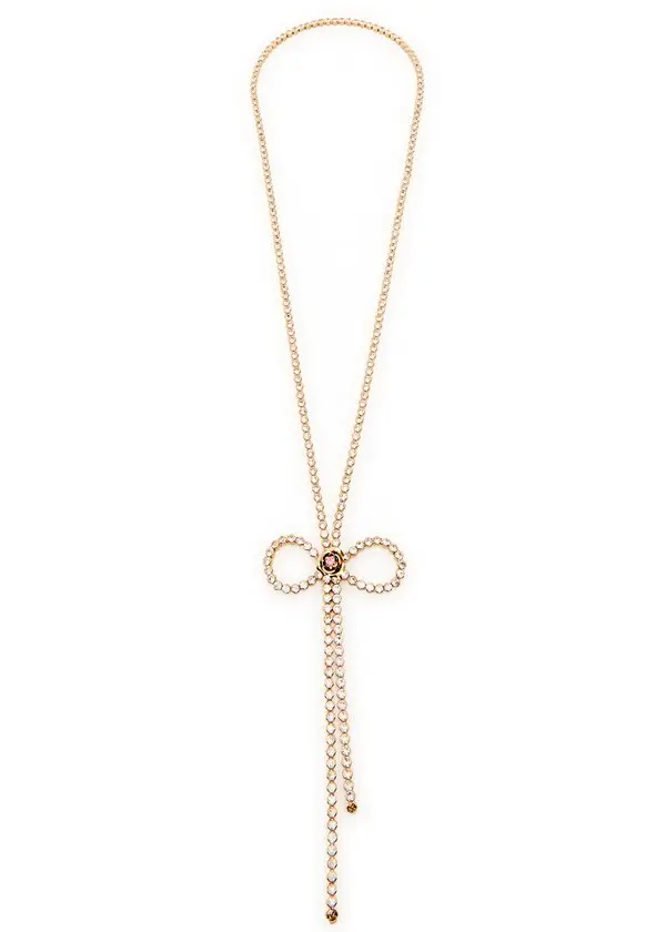 Rosantica Crystal-embellished Bow Necklace