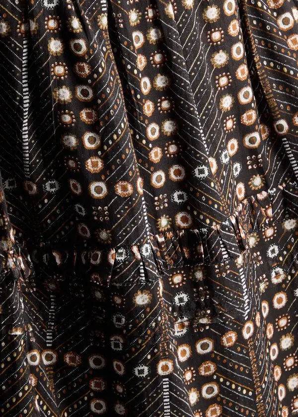 Isabel Marant Étoile Diya Printed Cotton Midi Skirt - Black