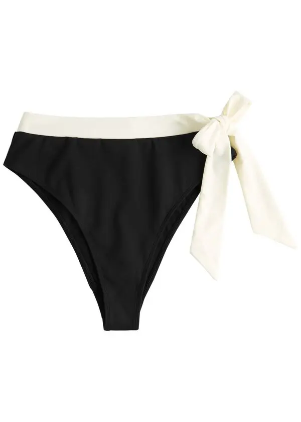 AWAY THAT DAY Lido Undici High Waist Bikini Bottom - Black