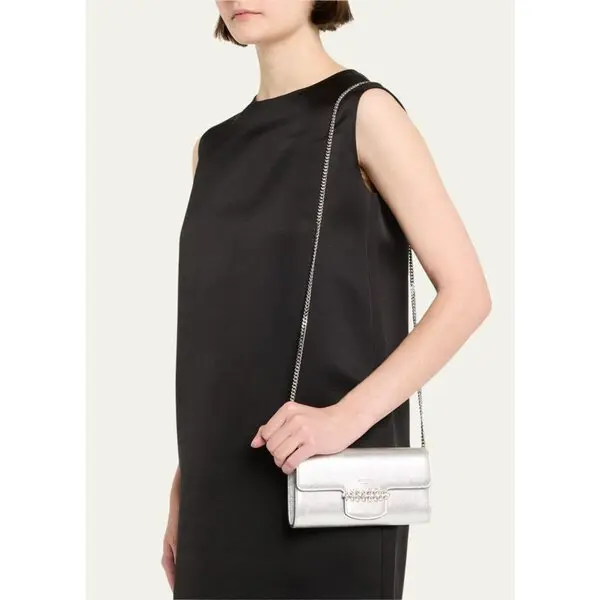 JIMMY CHOO Bing Crystal Embellished Wallet - Silver