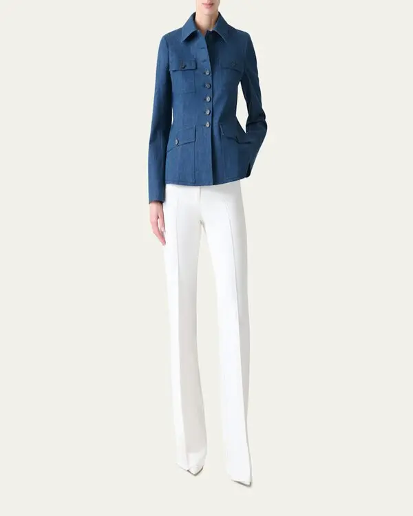 Akris Delia Stretch Denim Jacket