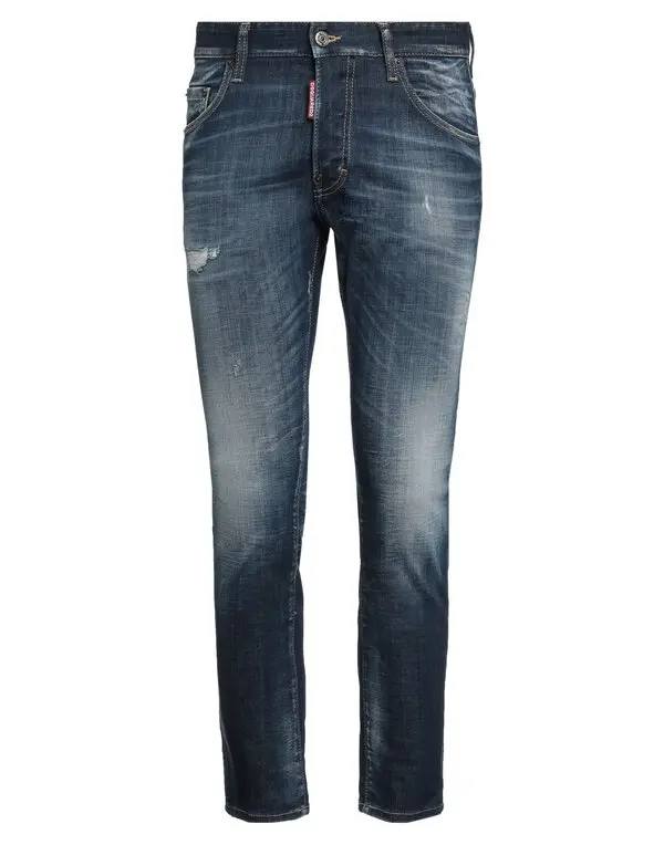 Dsquared2 Jeans In Cotton, Elastane, And Calfskin - Blue