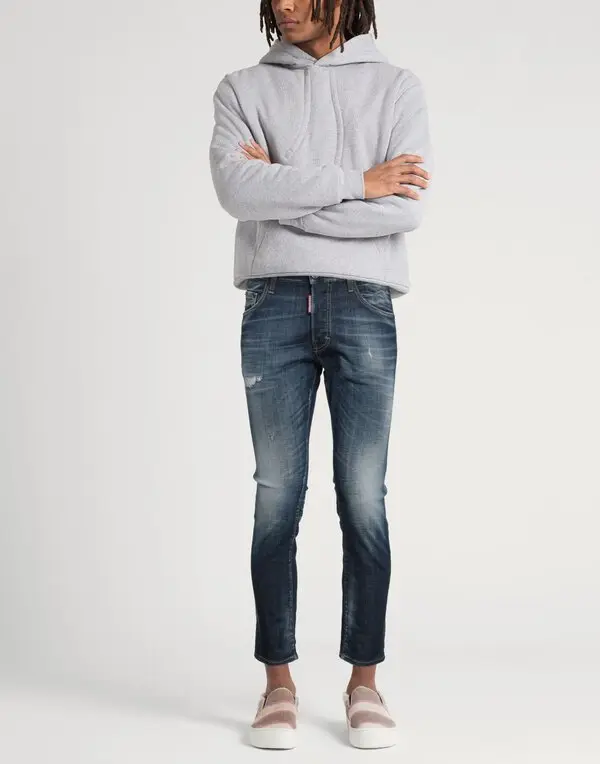 Dsquared2 Jeans In Cotton, Elastane, And Calfskin - Blue