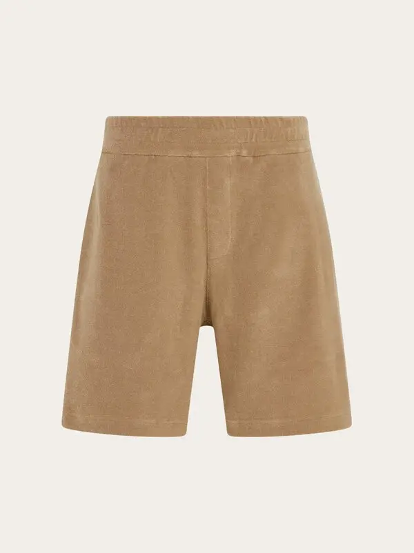 FERRAGAMO Monogram Terry Cotton Shorts