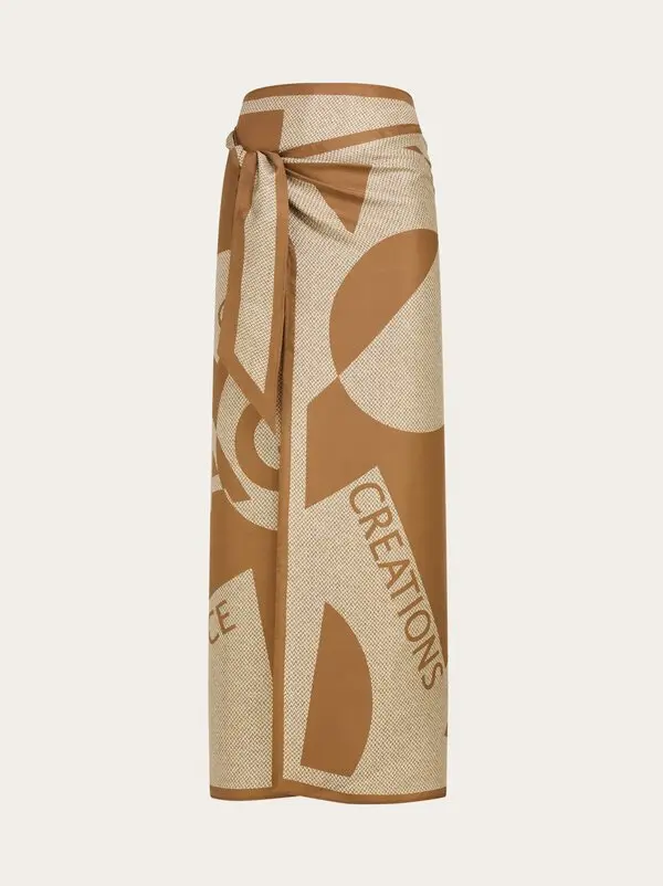 FERRAGAMO Venna Logo Sarong Skirt