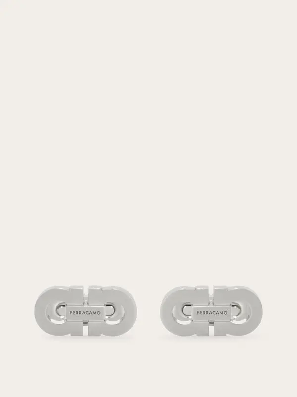 FERRAGAMO Double Gancini Cufflinks - Silver