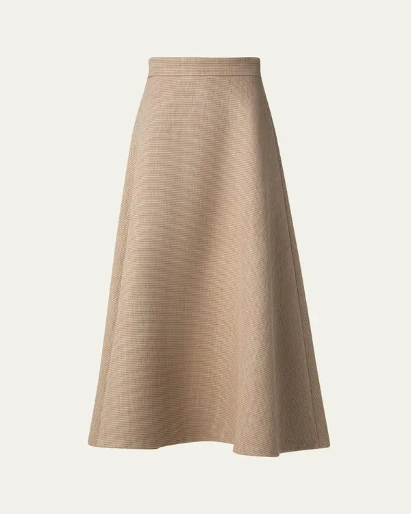 Akris Flared Raffia Midi Skirt