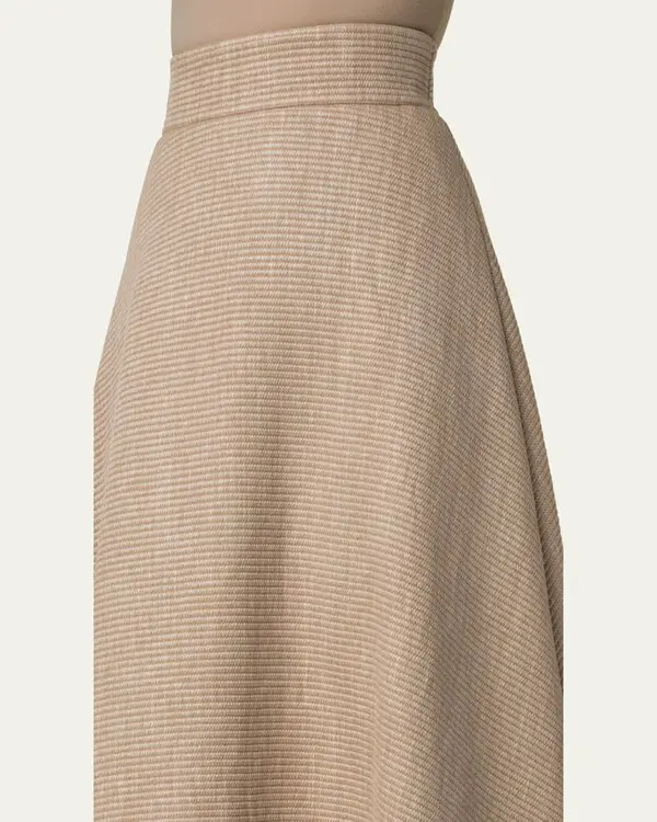 Akris Flared Raffia Midi Skirt