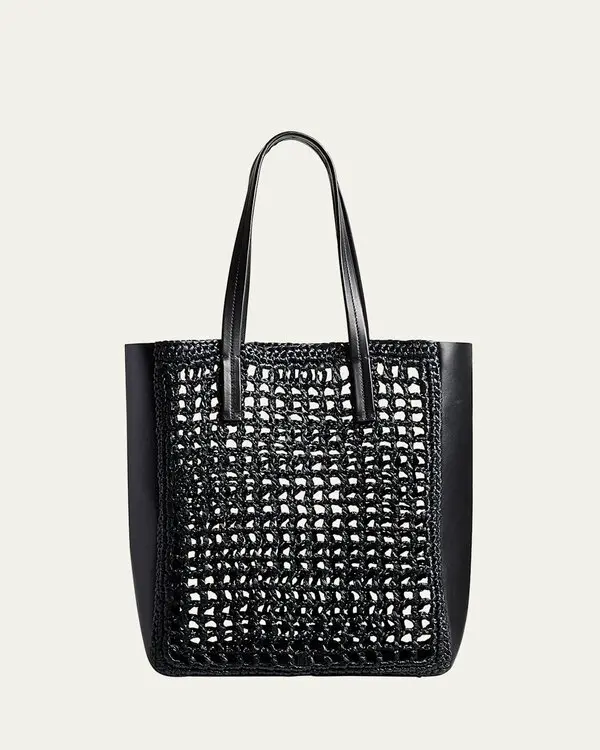Khaite Zoe Small Raffia Tote Bag - Black