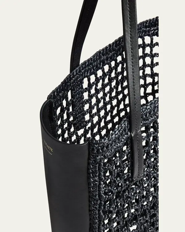 Khaite Zoe Small Raffia Tote Bag - Black