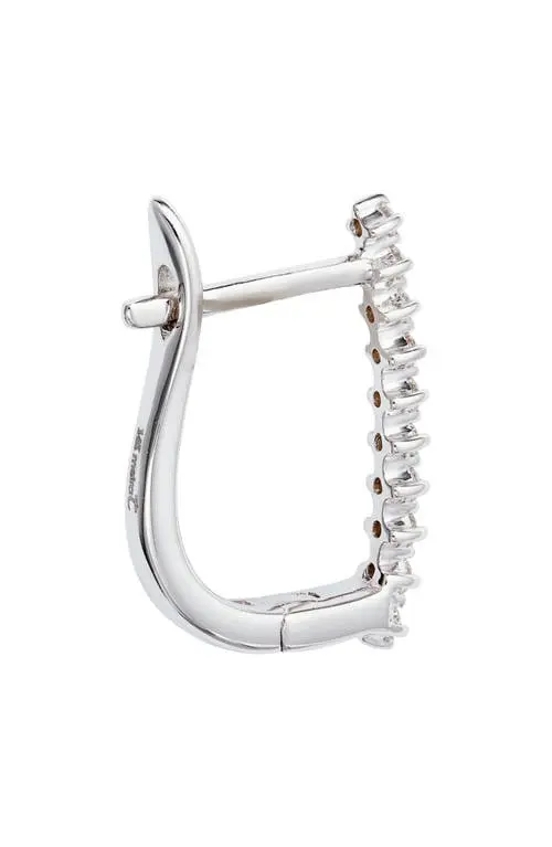 Meira T Diamond Oval Hoop Earrings