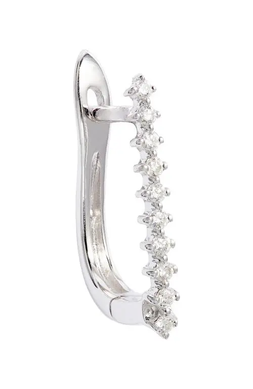 Meira T Diamond Oval Hoop Earrings