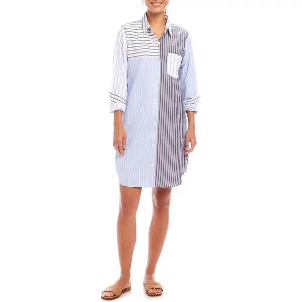 Karen Kane Mixed Stripes Shirtdress