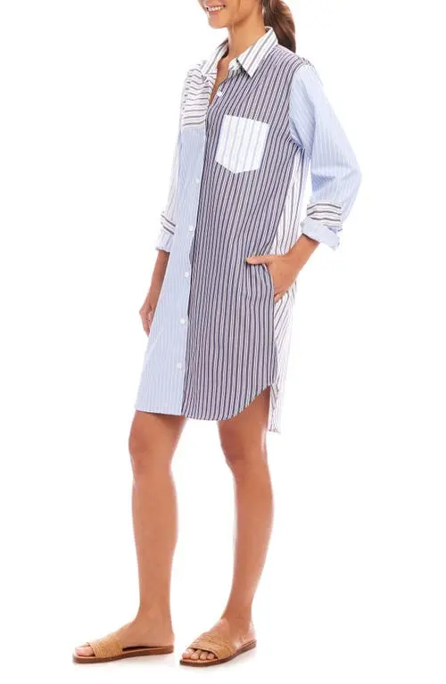 Karen Kane Mixed Stripes Shirtdress