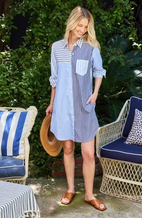 Karen Kane Mixed Stripes Shirtdress