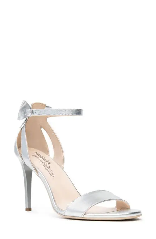 NEROGIARDINI Bow Ankle Strap Sandal - Silver