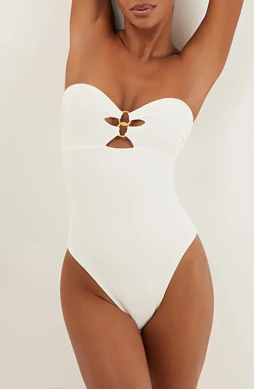 VIX PAULA HERMANNY Firenze Jolie Strapless One-piece Swimsuit - White