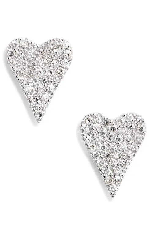 Meira T Elongated Diamond Heart Stud Earrings