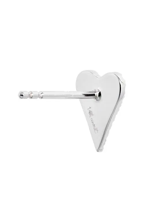 Meira T Elongated Diamond Heart Stud Earrings