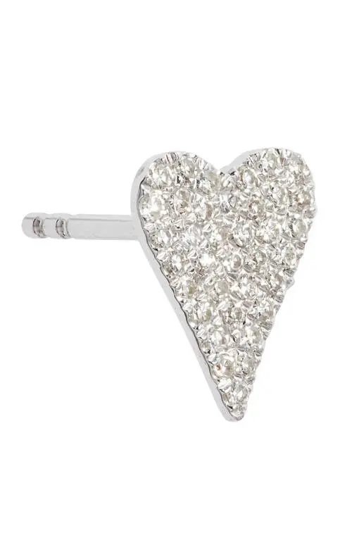 Meira T Elongated Diamond Heart Stud Earrings