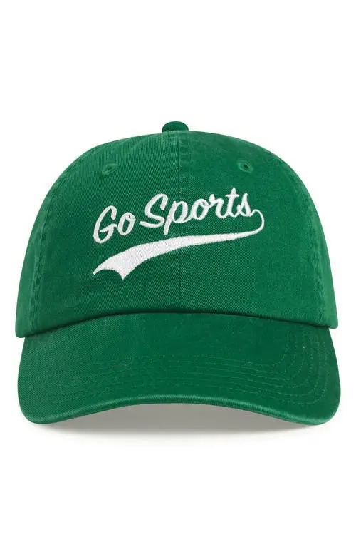 FAVORITE DAUGHTER Cotton Twill Baseball Cap - Green/white