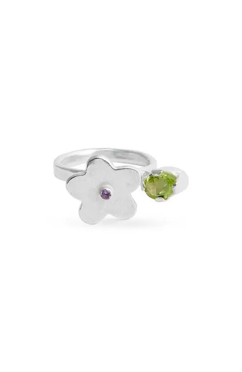 SHANA CAVE Amethyst And Peridot Ring - Silver Periodt Amethyst