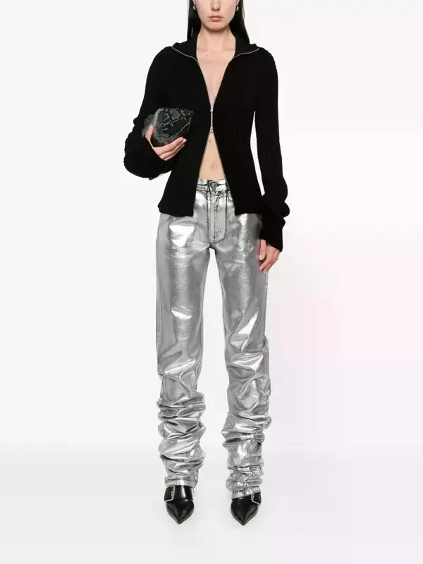 Attico Metallic-finish Jeans