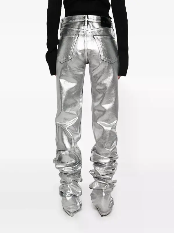 Attico Metallic-finish Jeans