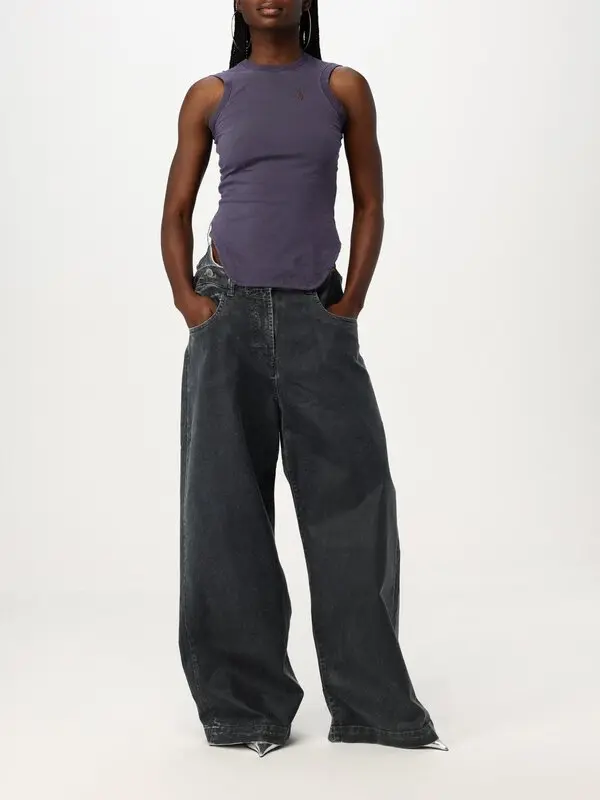 Attico Wide Leg Jeans - Charcoal