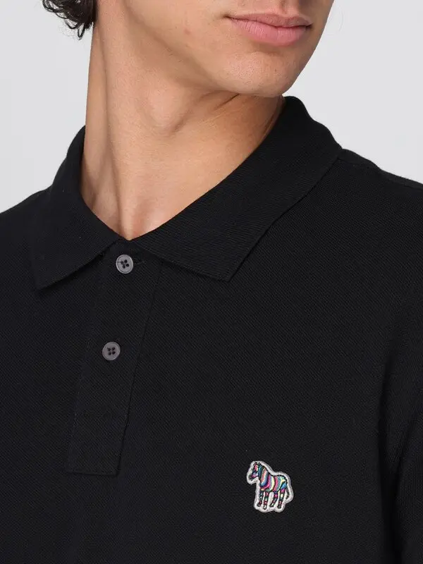 Paul Smith Cotton Polo Shirt With Logo - Black