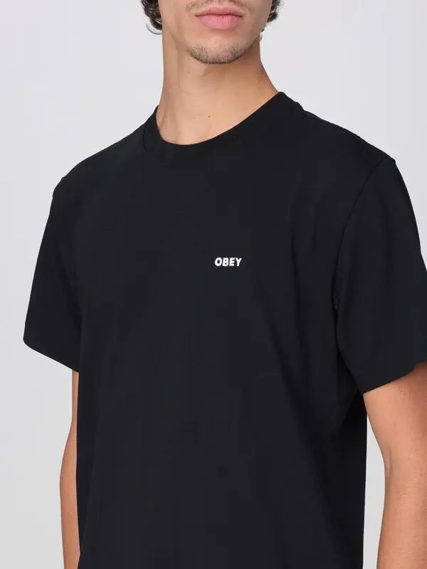 Obey Cotton T-shirt With Logo - Black