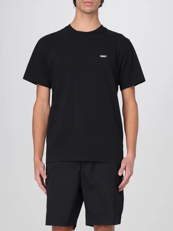 Obey Cotton T-shirt With Logo - Black