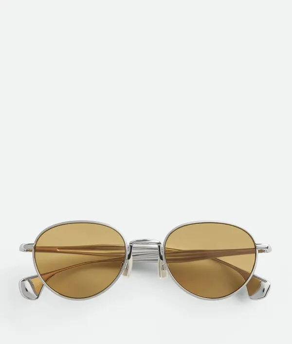 BOTTEGA  VENETA Bottega Veneta Fin Panthos Sunglasses - Silver/brown