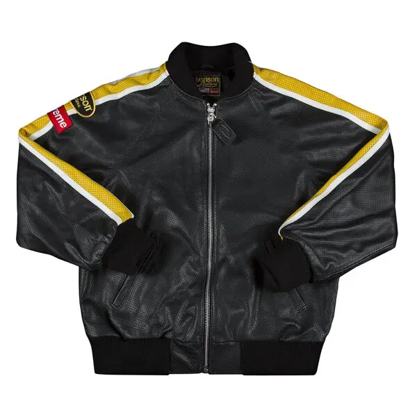 Supreme X Vanson Leathers Perforated Bomber Jacket - Black