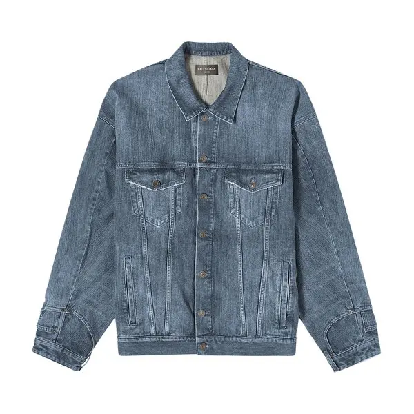 Balenciaga Deconstructed Denim Jacket - Blue