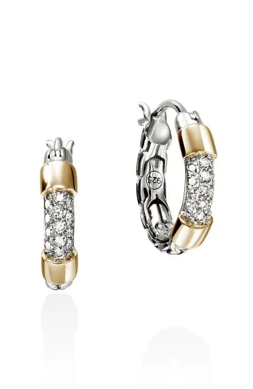 John Hardy Essentials Two-tone Hoop Earrings - Silver