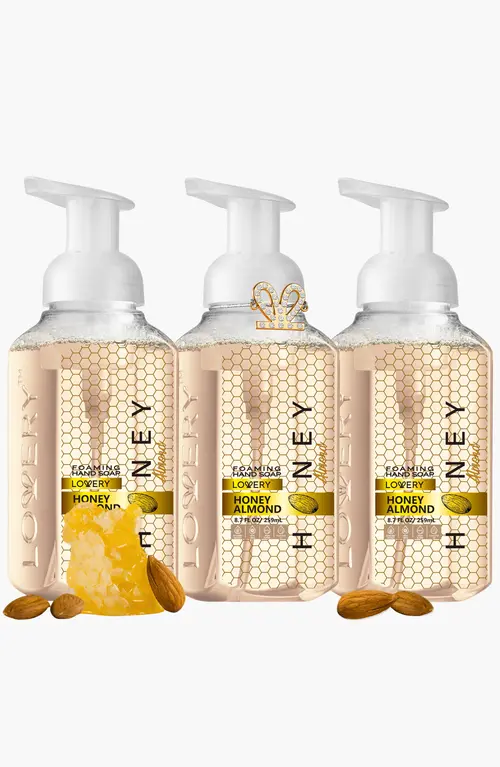 LOVERY Foaming Hand Soap Pack Of 3 With Free Swarovski Bracelet - Honey Almond