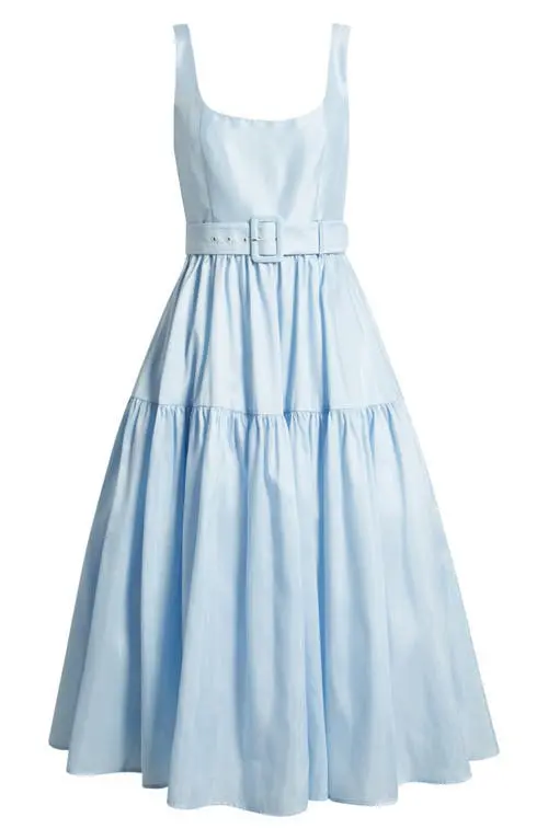 hutch belted tiered midi dress Hutch Belted Tiered Dress In Sky - 58% Off