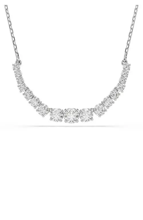 SWAROVSKI Matrix Graduating Crystal Necklace - White/ Silver