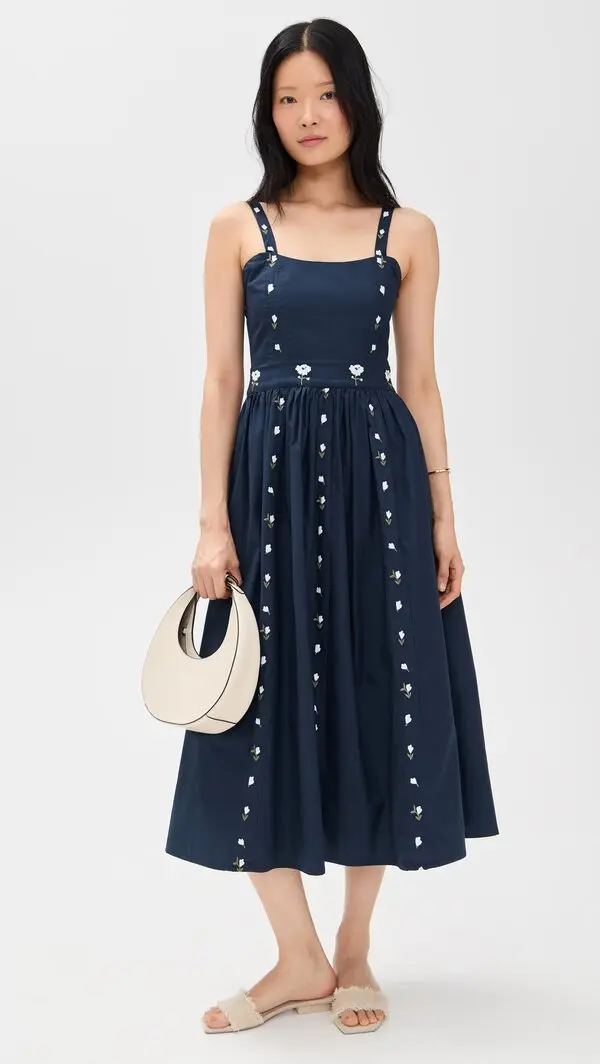 Fanm Mon Hulya Embroidered Dress In Indigo Blue - 40% Off | Editorialist