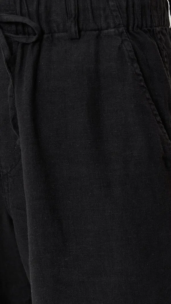 BATHER Linen Leisure Shorts - Black