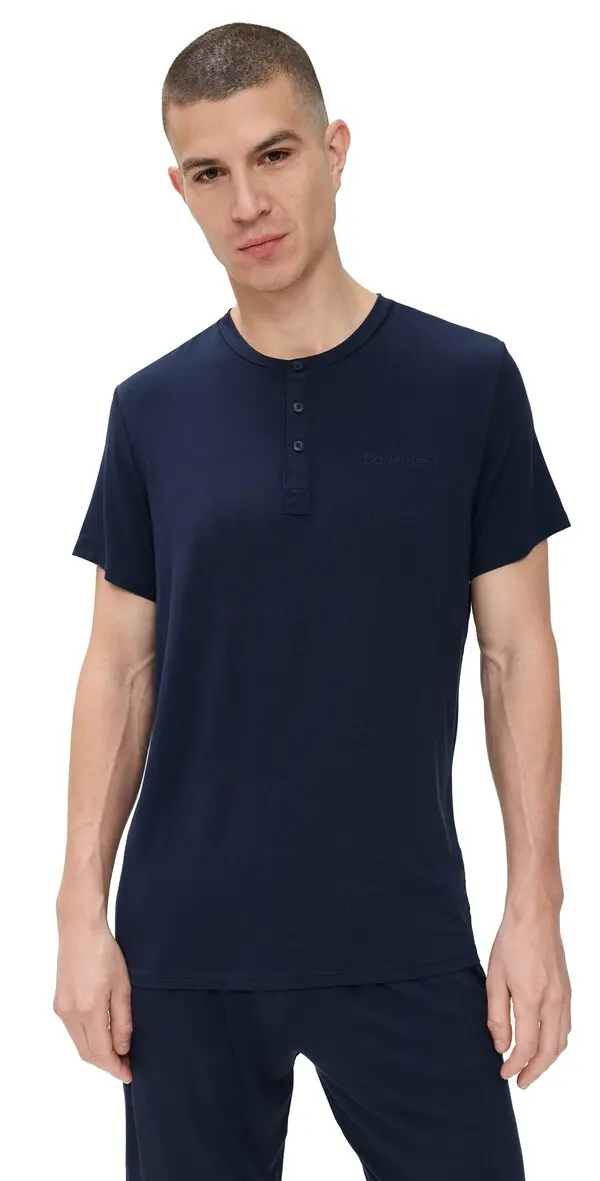 Calvin Klein Modern Modal Sleep Henley - Shoreline