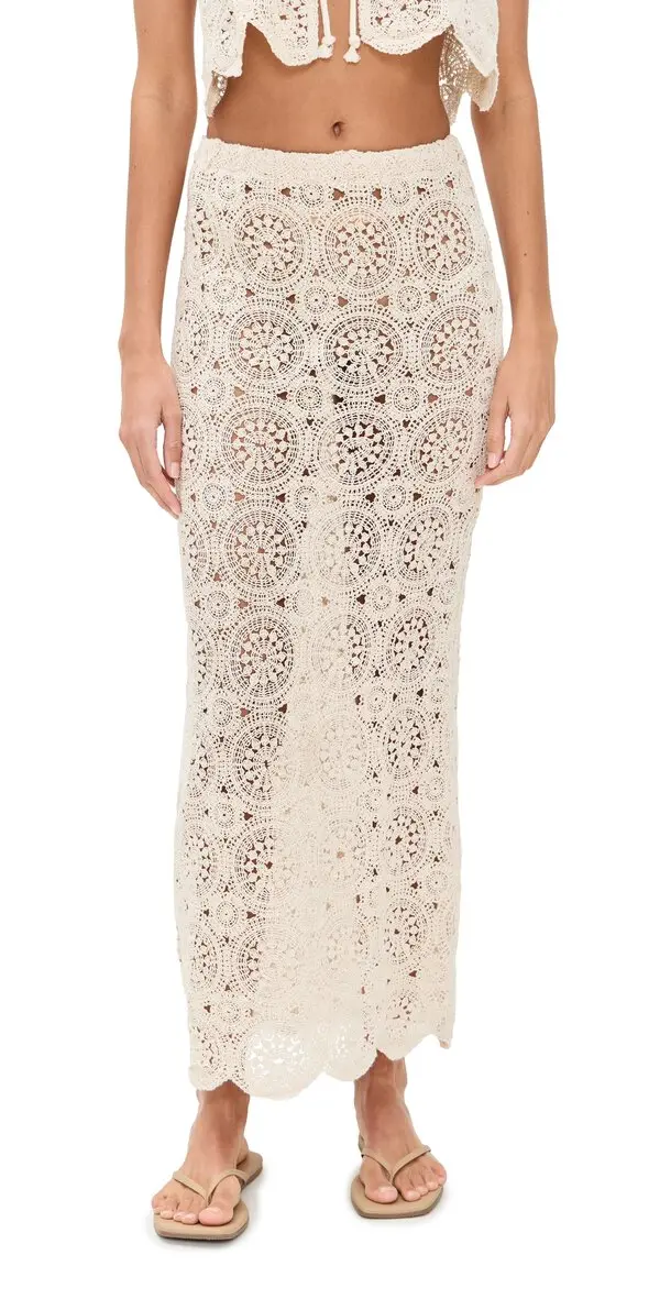 4TH & RECKLESS Laurenne Crochet Skirt - Beige